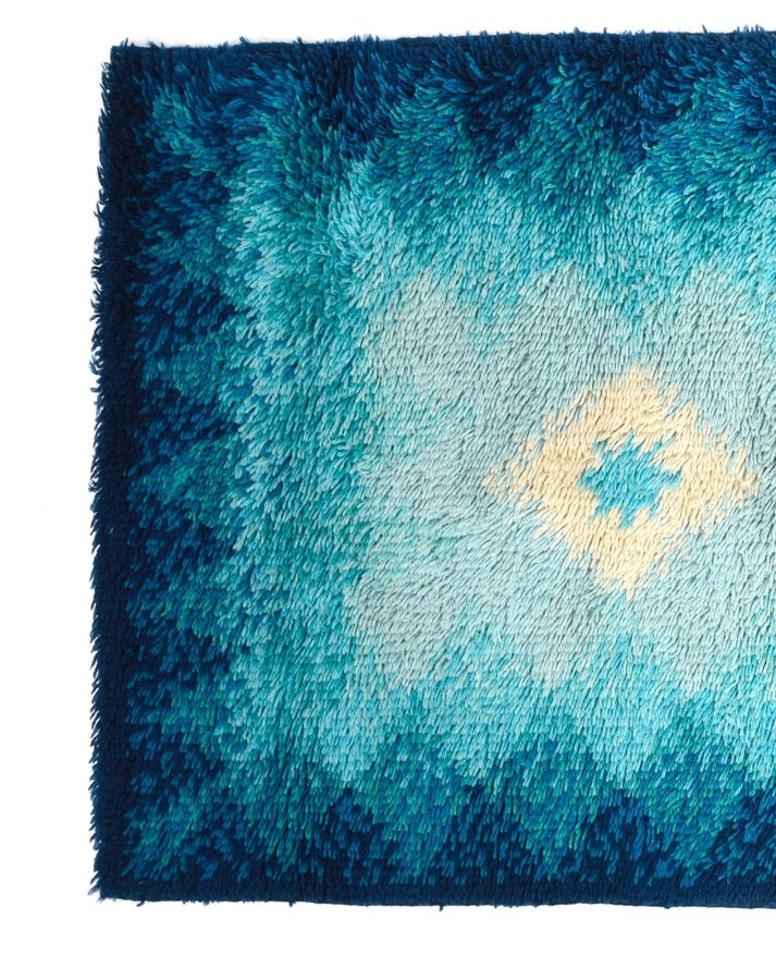 Mid-Century Italian Blue and White Virgin Wool Rug from Samit ...