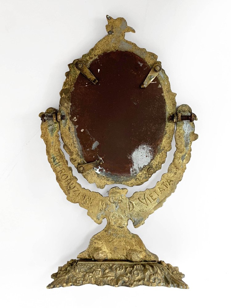 20th Century Neo-Renaissance Gilded Bronze Table Mirror for sale at Pamono