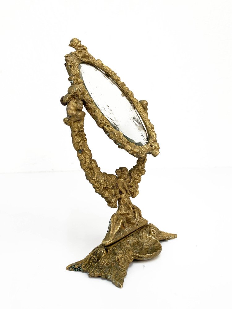 20th Century Neo-Renaissance Gilded Bronze Table Mirror for sale at Pamono