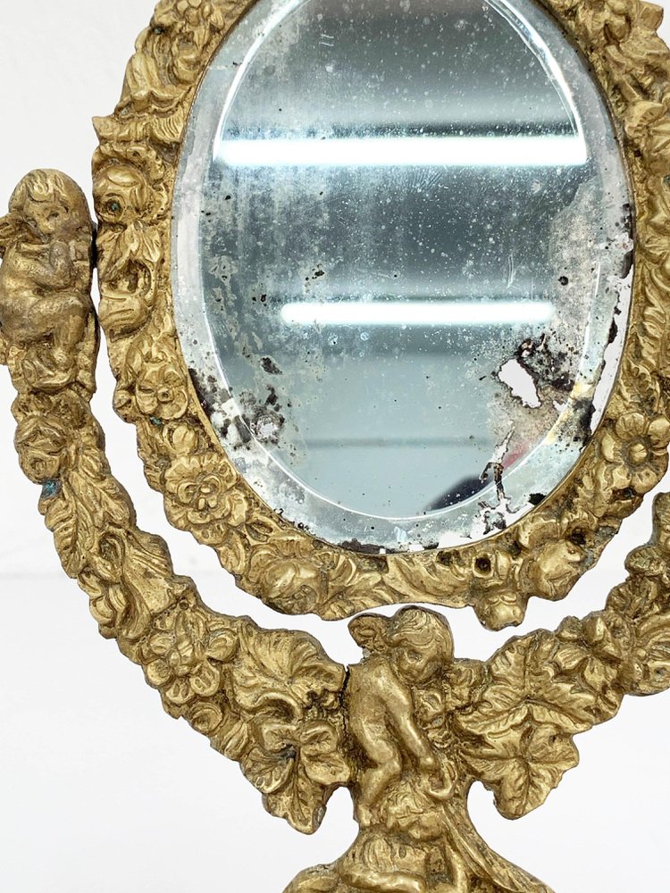 20th Century Neo-Renaissance Gilded Bronze Table Mirror for sale at Pamono