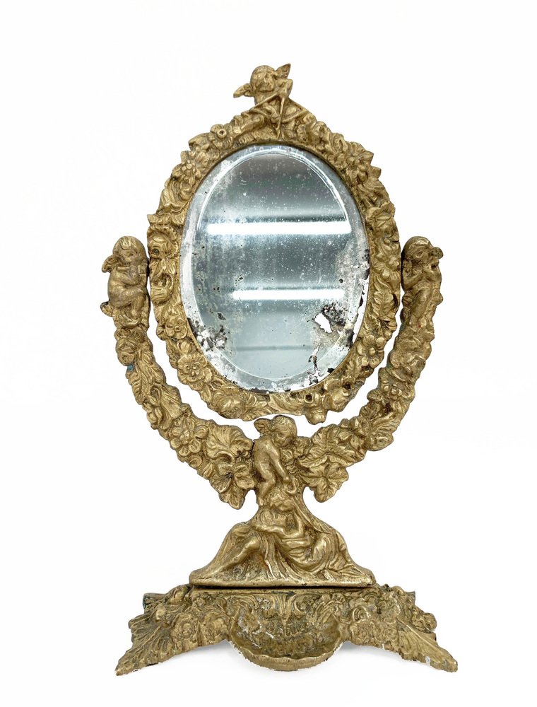 20th Century Neo-Renaissance Gilded Bronze Table Mirror for sale at Pamono