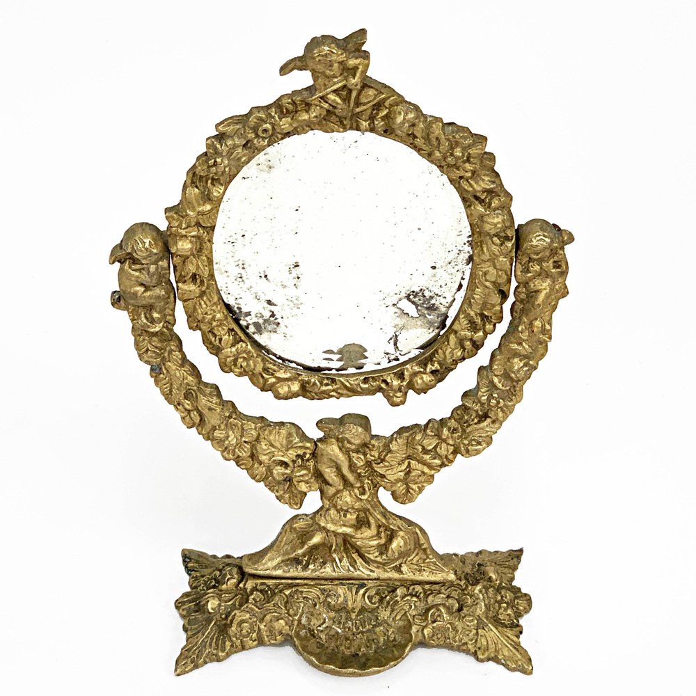 20th Century Neo-Renaissance Gilded Bronze Table Mirror for sale at Pamono
