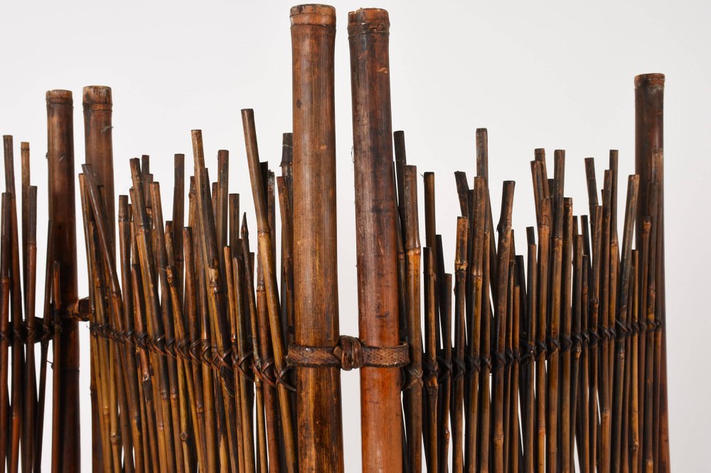 Italian Rattan Partition Room Divider Screen, 1900s for sale at Pamono