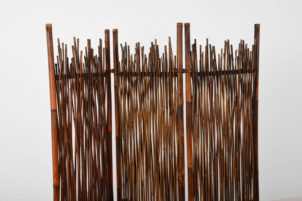 Italian Rattan Partition Room Divider Screen, 1900s for sale at Pamono