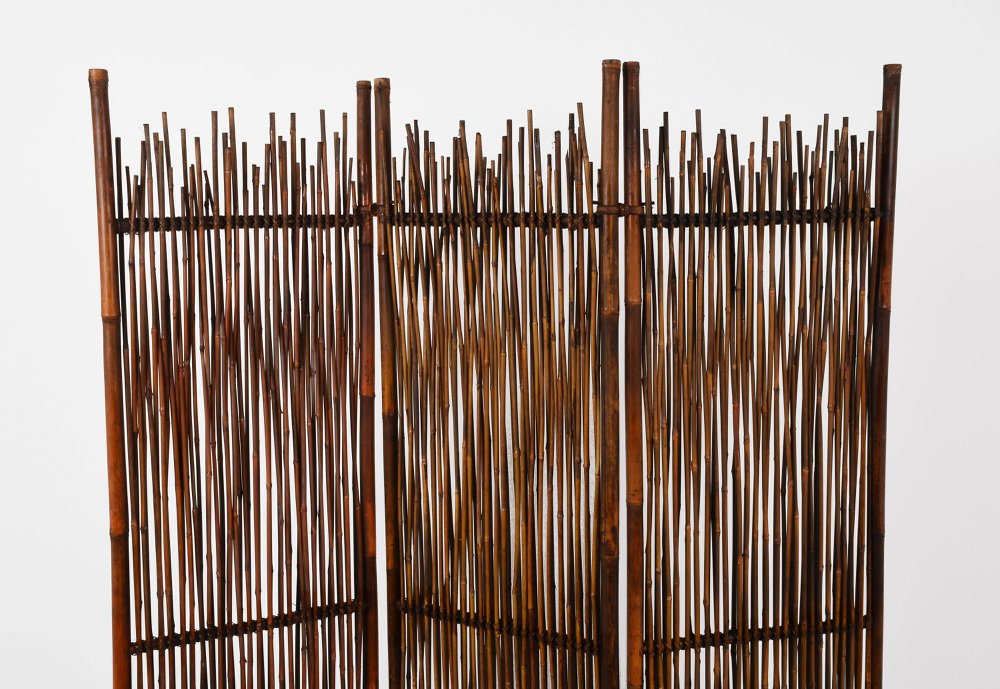 Italian Rattan Partition Room Divider Screen, 1900s for sale at Pamono