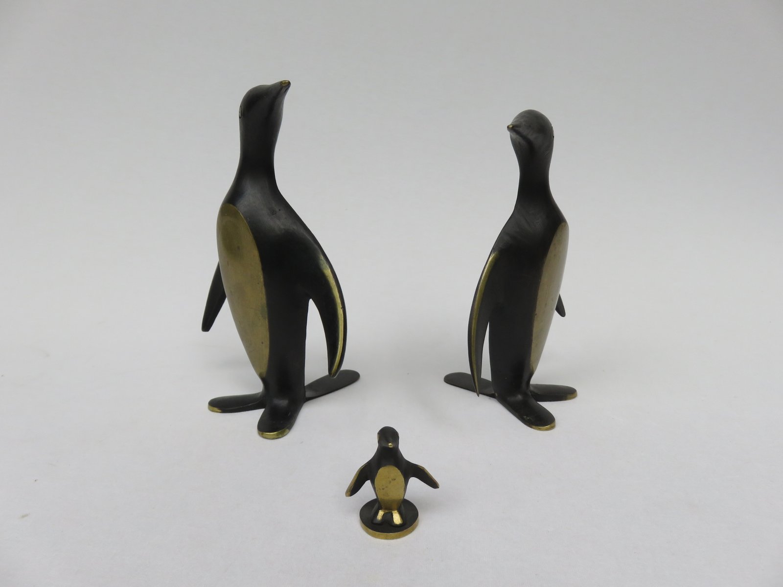 Austrian Brass Penguin Bookends by Walter Bosse, 1950s, Set of 3 for ...