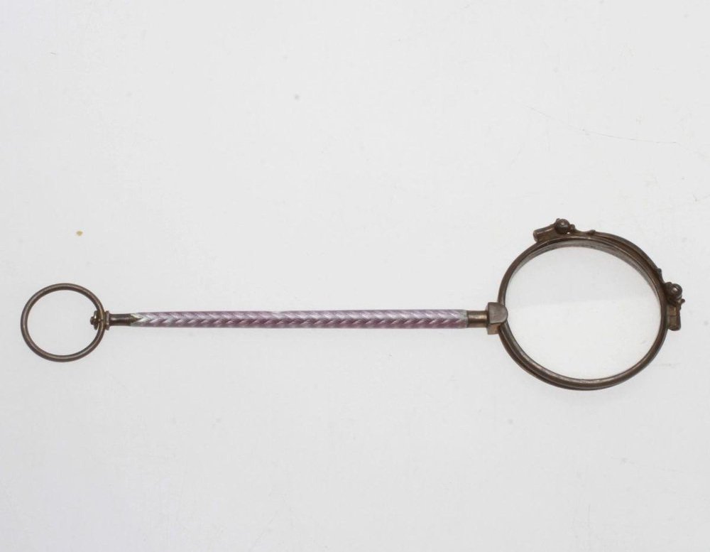 Silver Lorgnette with Enamel, 1890s for sale at Pamono
