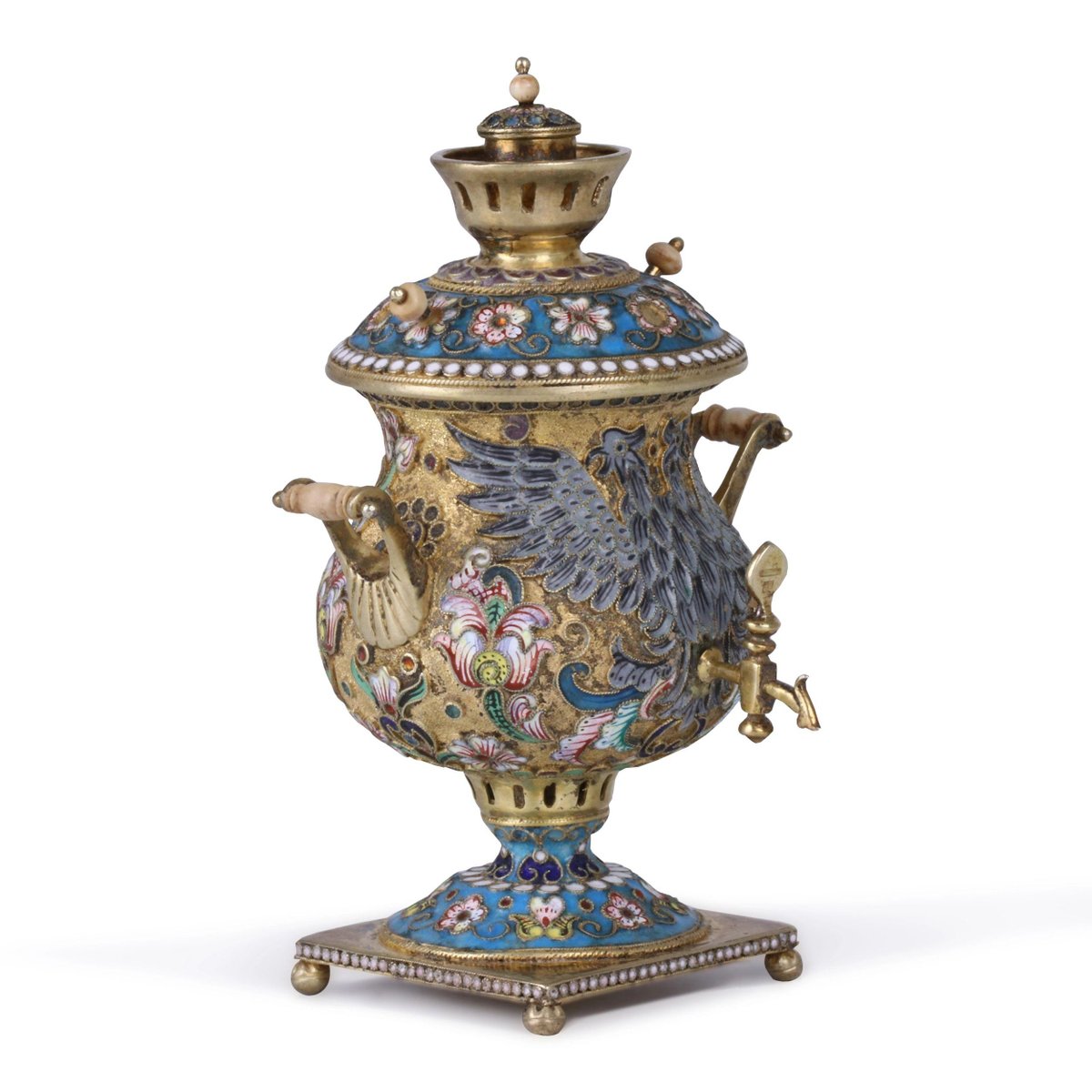 Silberner Miniatur Samowar von Vasily Konovalenko bei Pamono kaufen