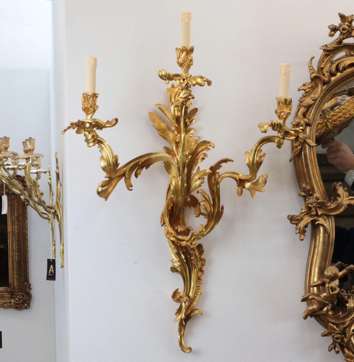 Rococo Style Wall Sconces, Set of 2 for sale at Pamono