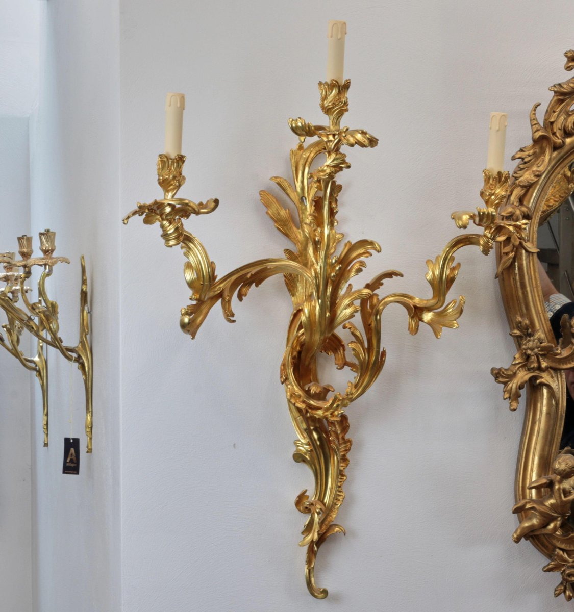 Rococo Style Wall Sconces, Set of 2 for sale at Pamono