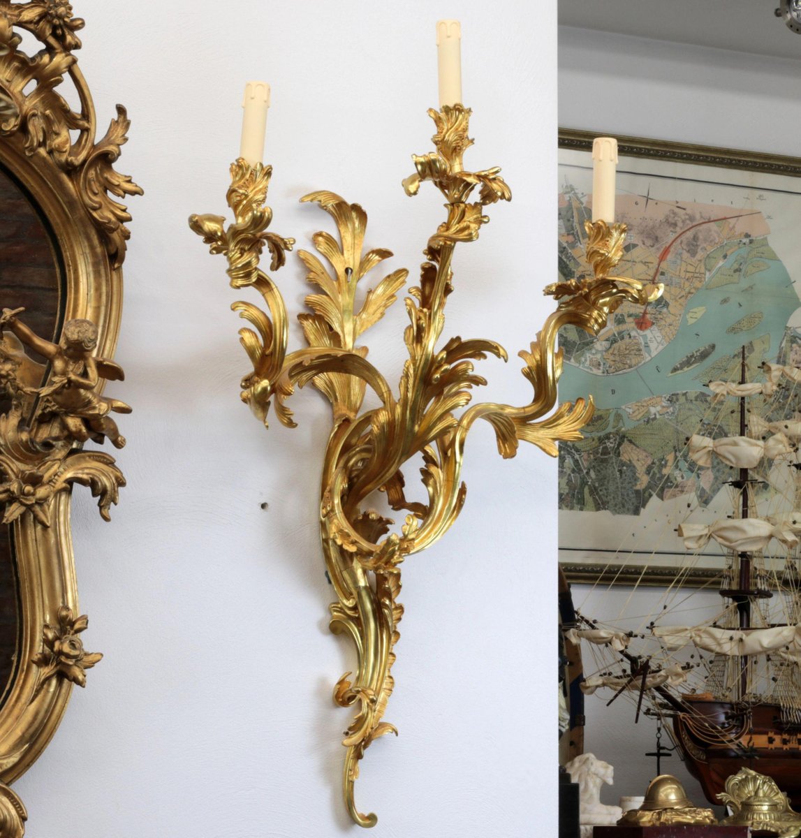 Rococo Style Wall Sconces, Set of 2 for sale at Pamono