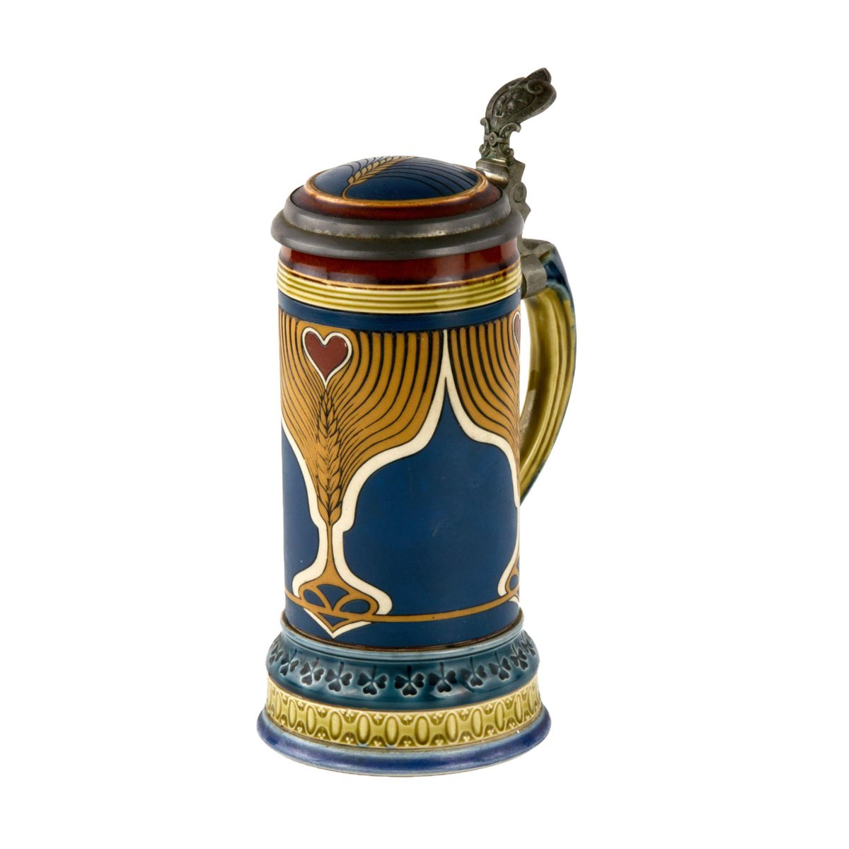 German Painted Ceramic Beer Mug for sale at Pamono