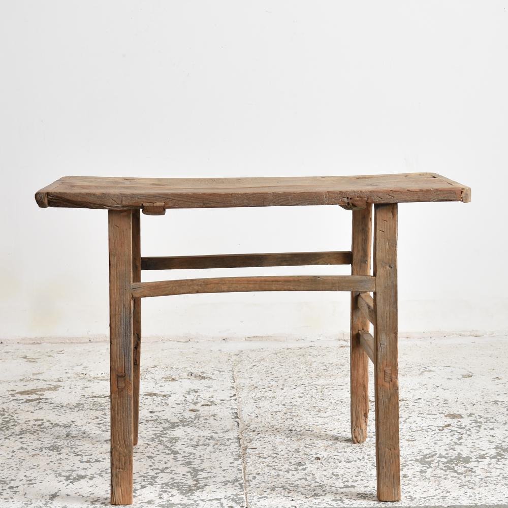 Antique Rustic Elm Console Table for sale at Pamono