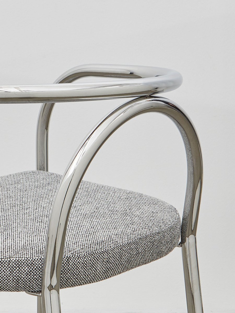PH Chair, Chrome, Hallingdal Light Grey 126 for sale at Pamono