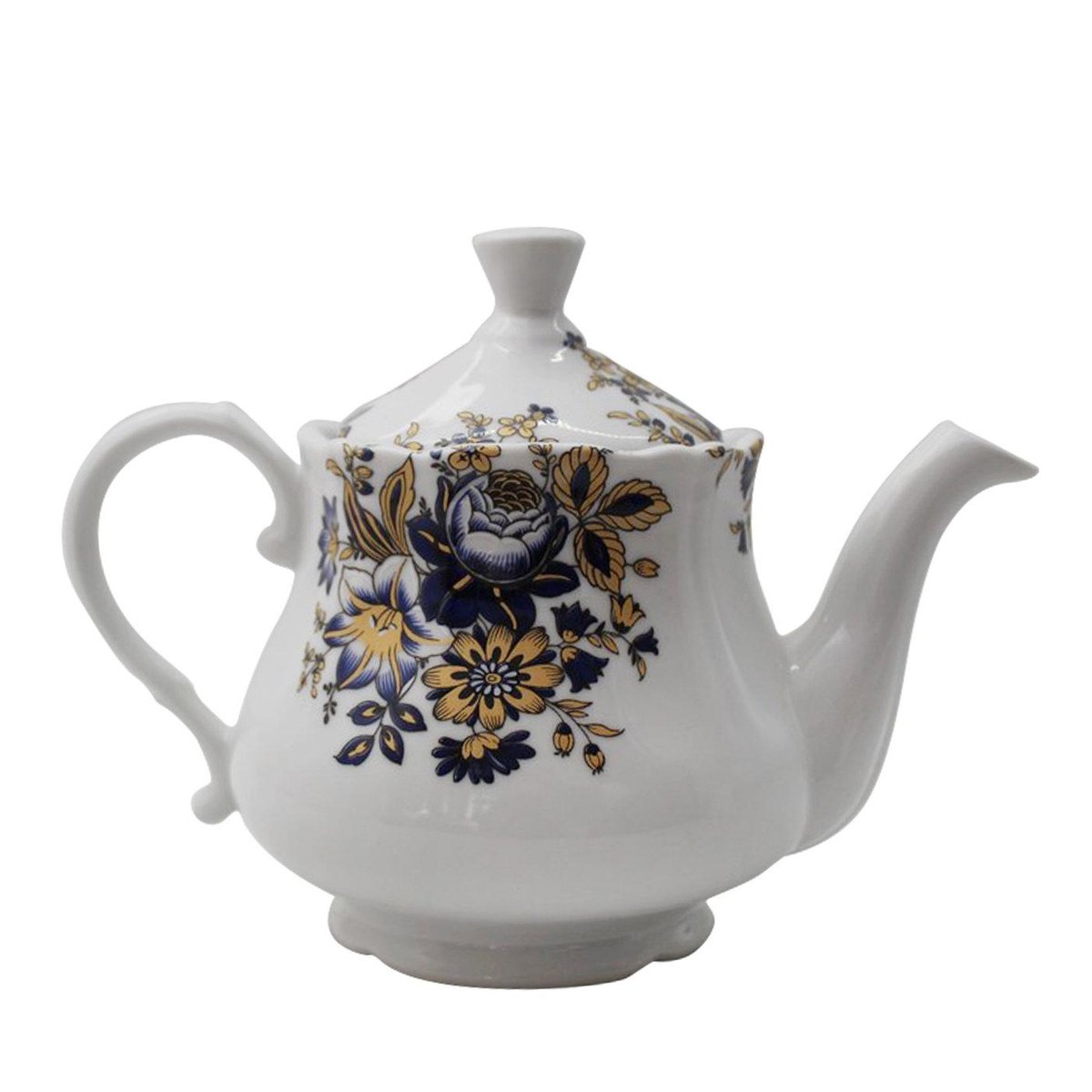 Rose Gold & Blue Teapot from Stella Fatucchi Art Porcelain for sale at ...