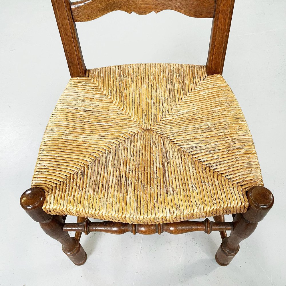 Italian Wooden and Straw Chairs, Late 1800s, Set of 6 for sale at Pamono
