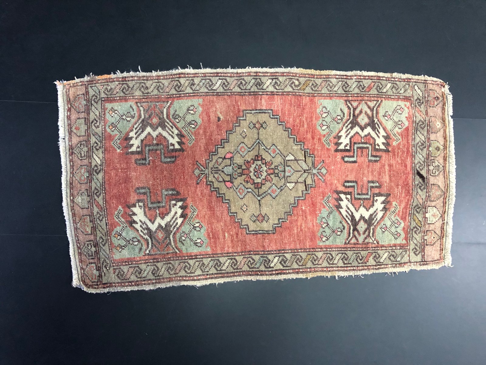 Small Turkish Faded Handmade Rug for sale at Pamono