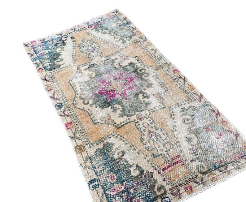 Turkish Peach Rug for sale at Pamono