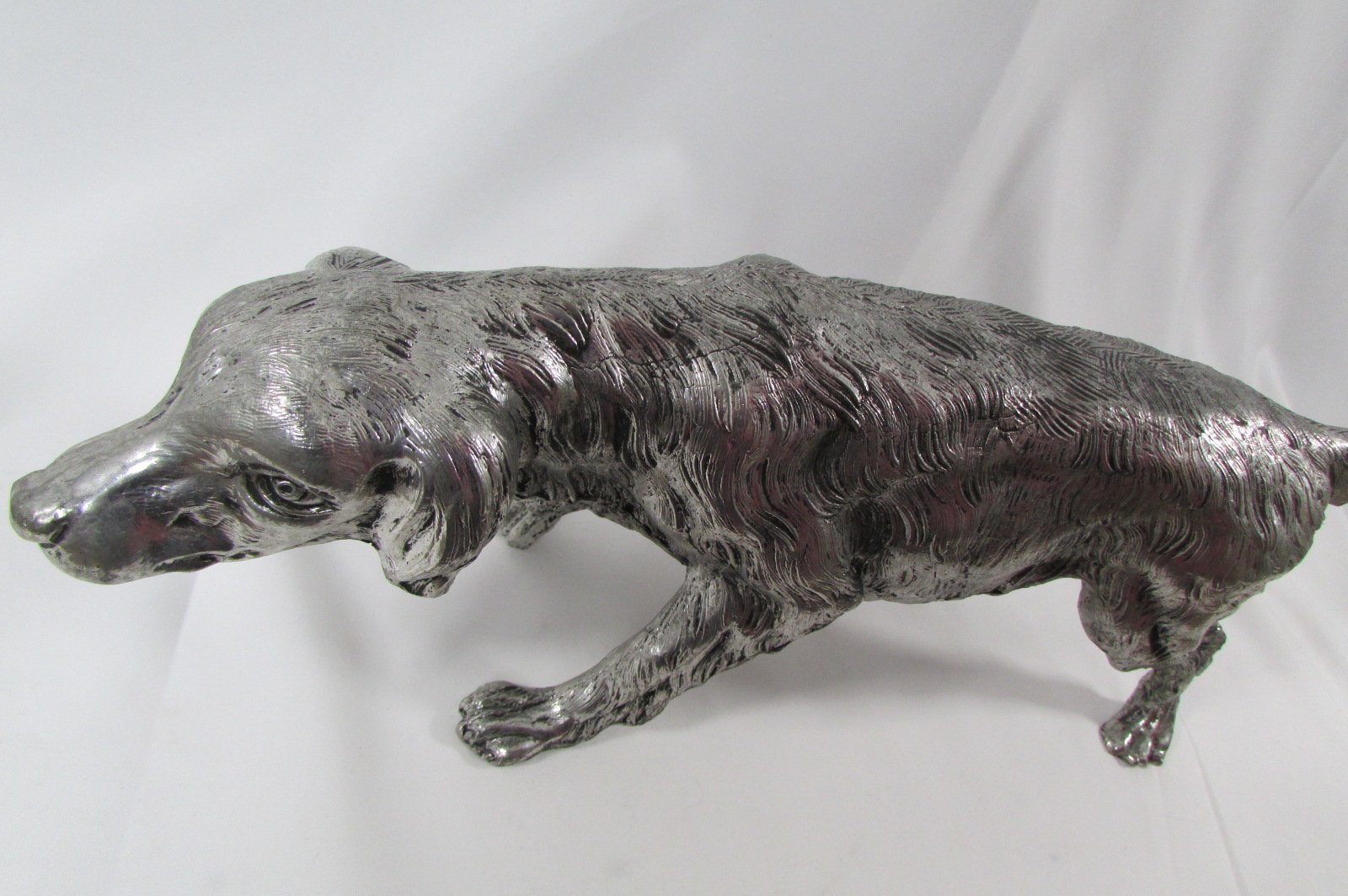 Silver-Plated Metal Dog Statue by Mauro Manetti for Lega Peltro for ...