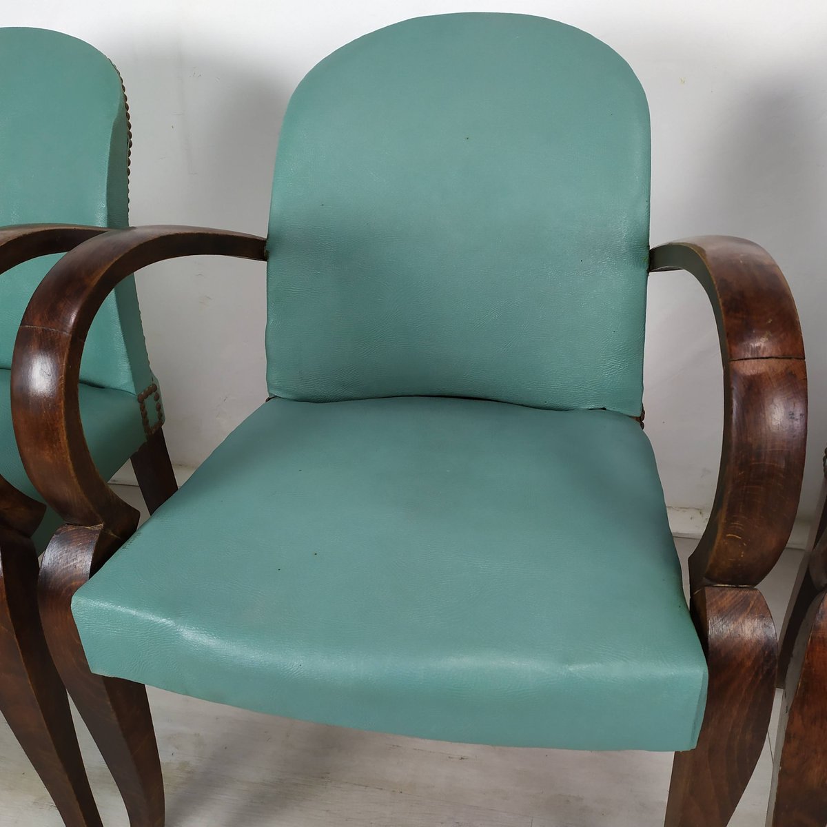 Art Deco Bridge Armchairs, Set of 5 for sale at Pamono