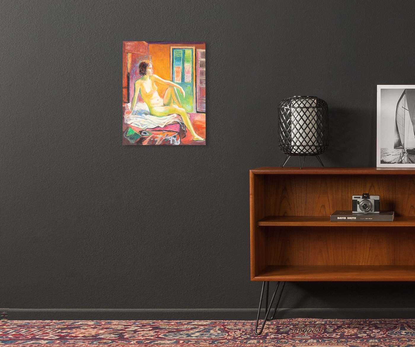 Valentin Rusin, Expressionist Nude, 20th Century, Acrylic on Wood ...