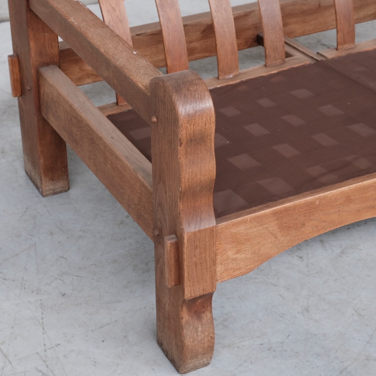 Brutalistisches Mid-Century Eichenholz Sofa & Sessel, 3er Set bei ...