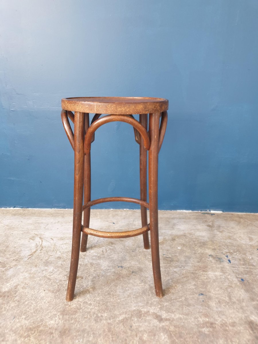 Curved Wooden Bar Stool for sale at Pamono