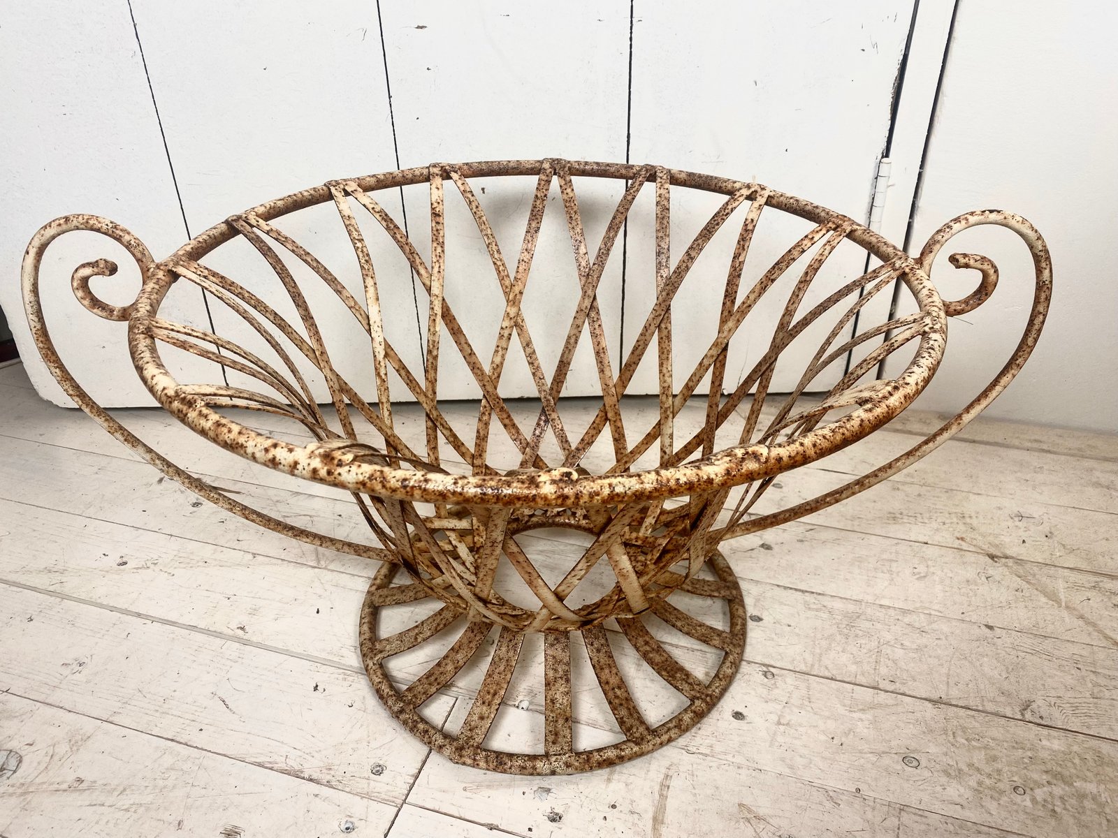 Wrought Iron Basket for Garden or Fireplace, 1960s for sale at Pamono