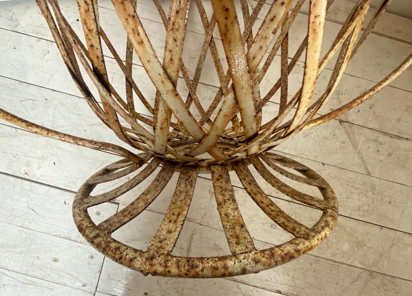 Wrought Iron Basket for Garden or Fireplace, 1960s for sale at Pamono