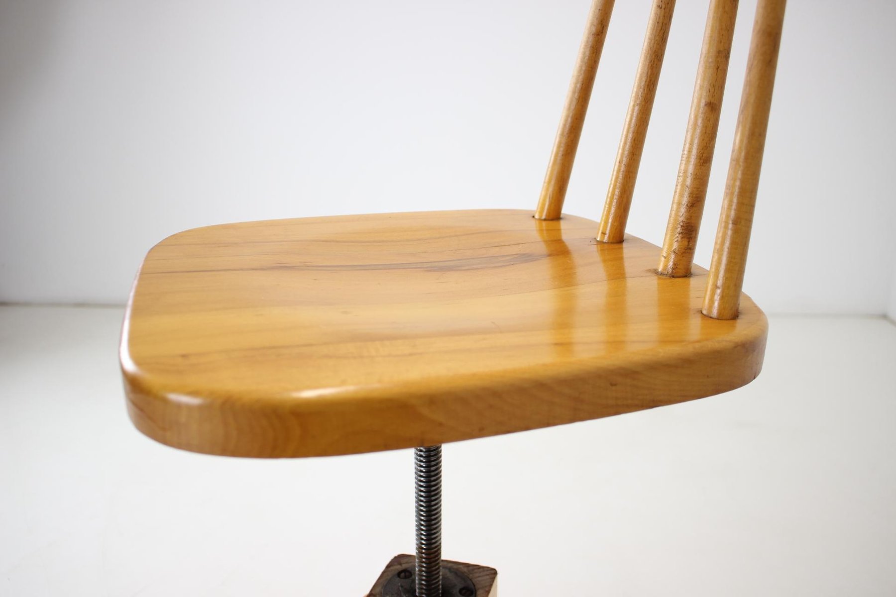 Mid-Century Wood Revolving Chair, Czechoslovakia, 1970s for sale at Pamono