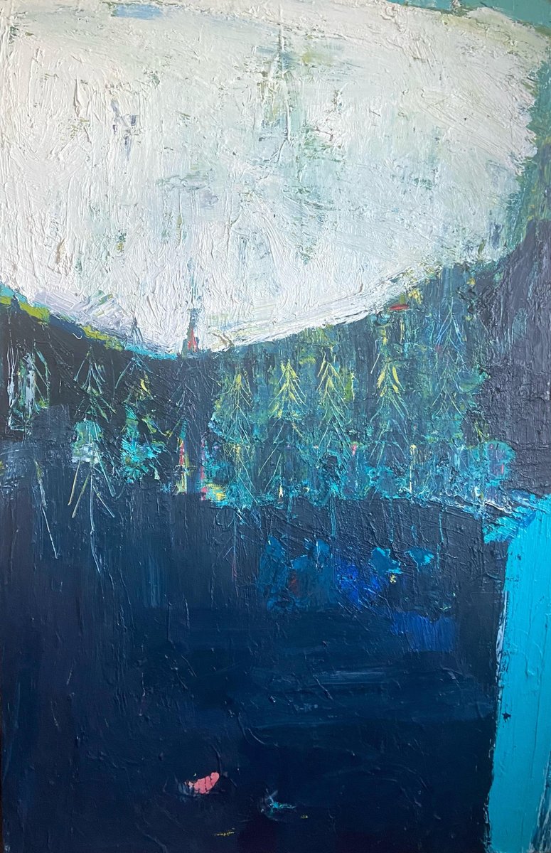 Paul Wadsworth, Swimming Under a Full Moon, 2021, Oil on Canvas for ...