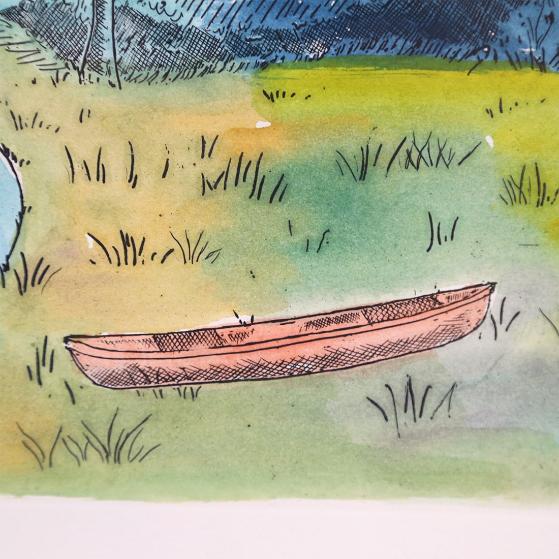 Umberto Lilloni, Spiaggia romantica - Lago di Costanza, 1970s, Etching ...