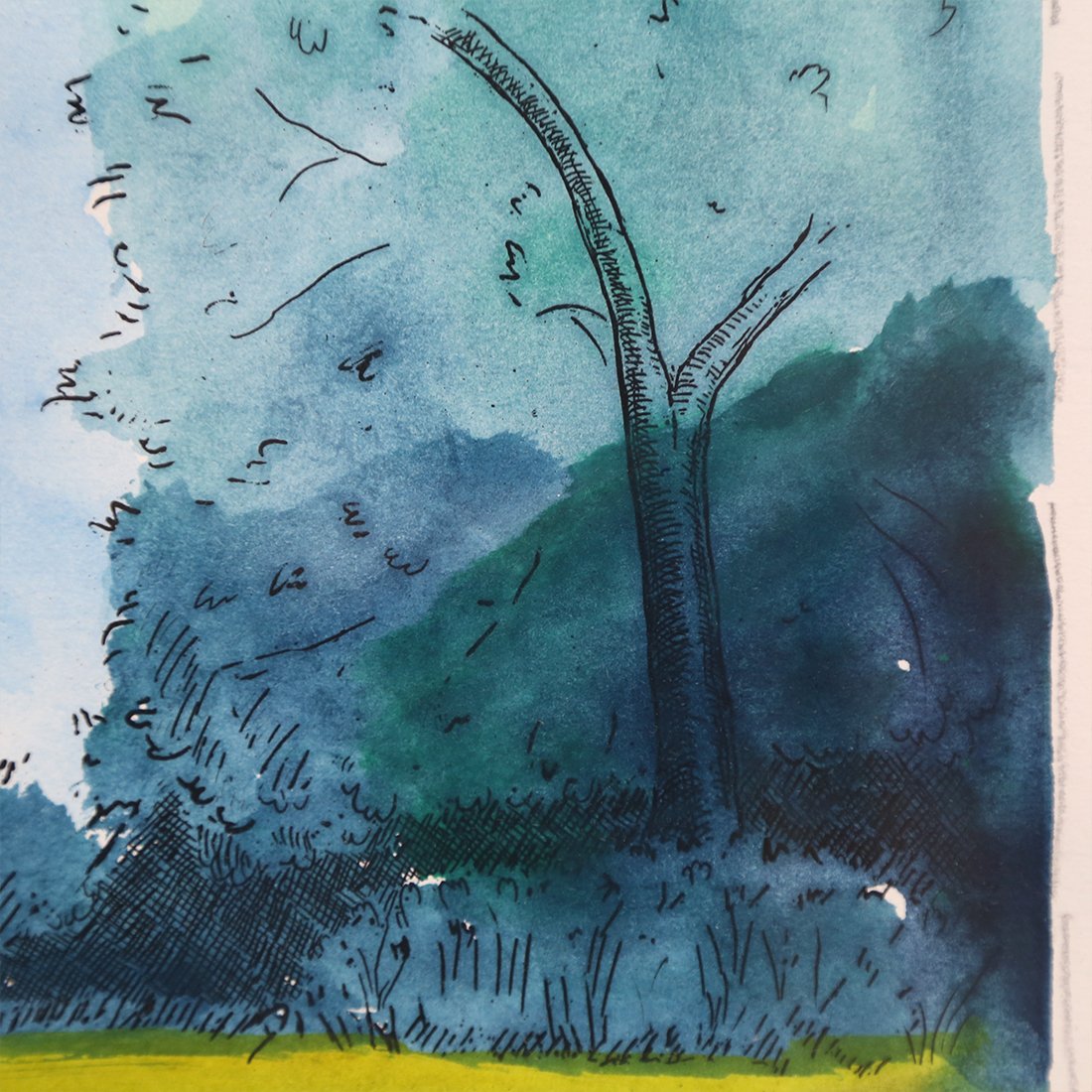 Umberto Lilloni, Spiaggia romantica - Lago di Costanza, 1970s, Etching ...