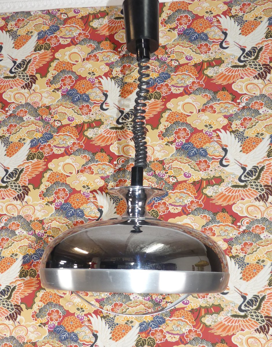 1970s Chrome Ceiling Light with Shuttle Train for sale at Pamono