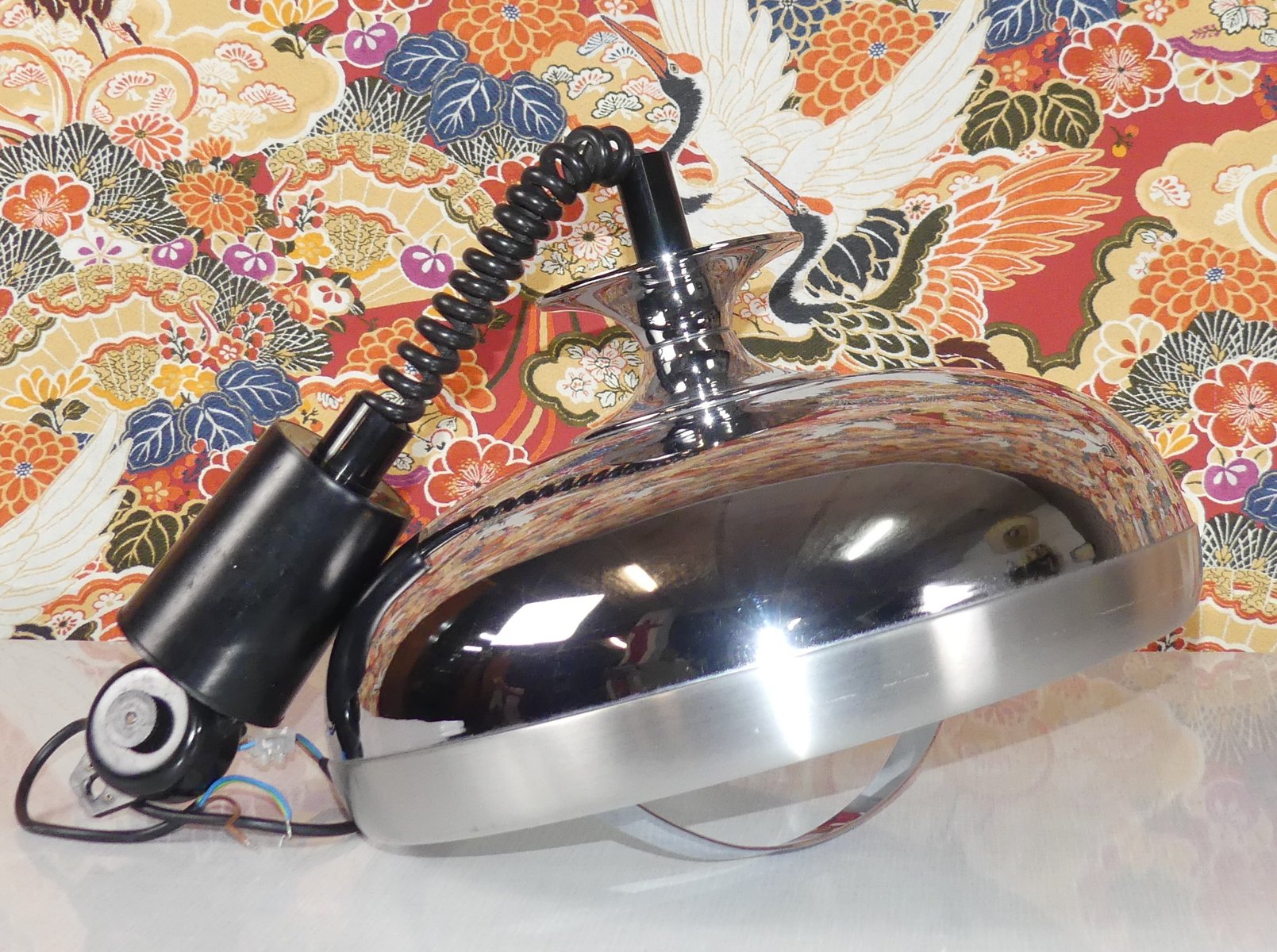 1970s Chrome Ceiling Light with Shuttle Train for sale at Pamono