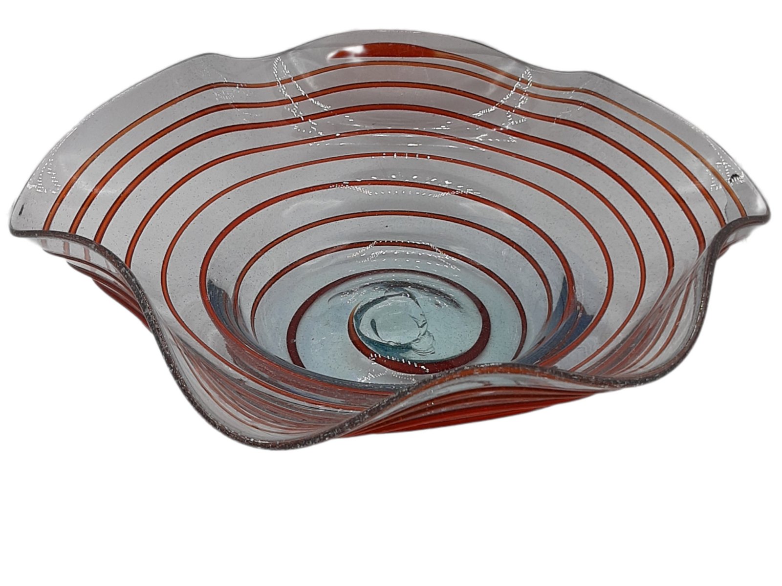 Vintage Red Glass Center Piece Plate for sale at Pamono