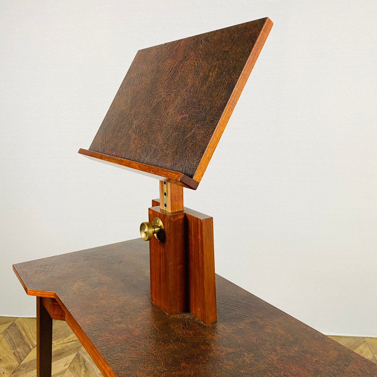 Vintage Table with Height Adjustable Lectern Stand for sale at Pamono