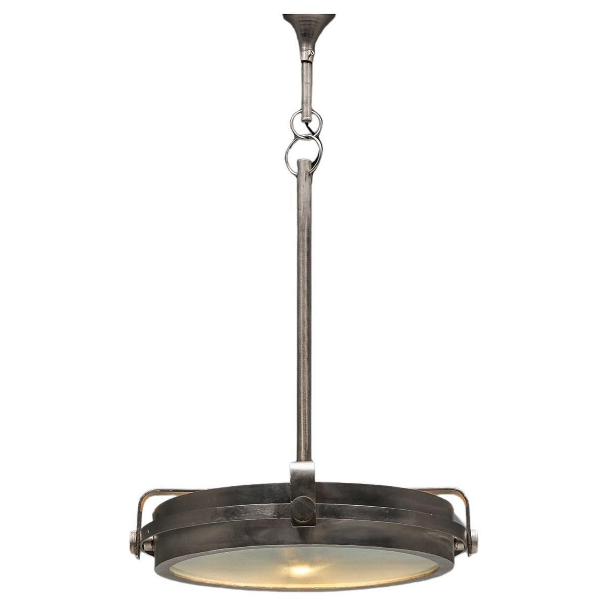 Industrial Steel Ceiling Lamp, 1990s for sale at Pamono