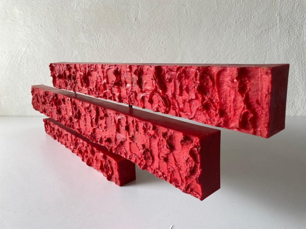 Large Textured Red Plastic Triple Shade Mood Lamp by Uwe Mersch Design ...