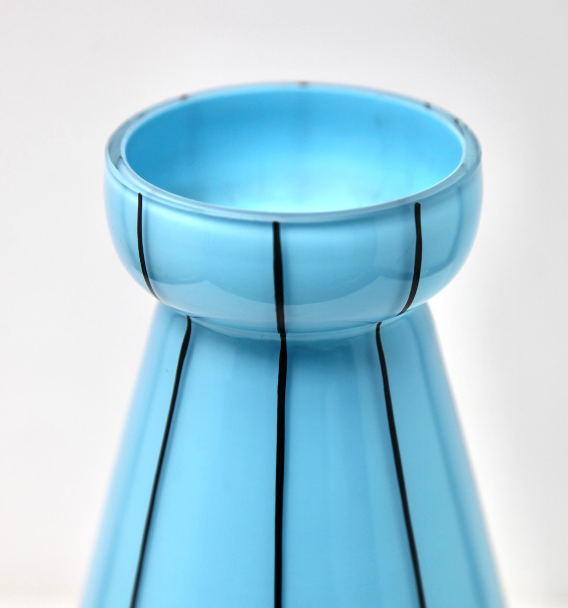 Hand Painted Blue Opaline Glass Vase, France for sale at Pamono