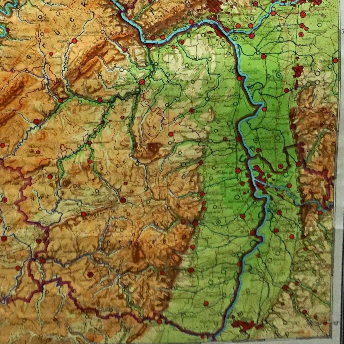 Vintage German Rhineland Map Rollable Wall Chart Poster Print for sale ...