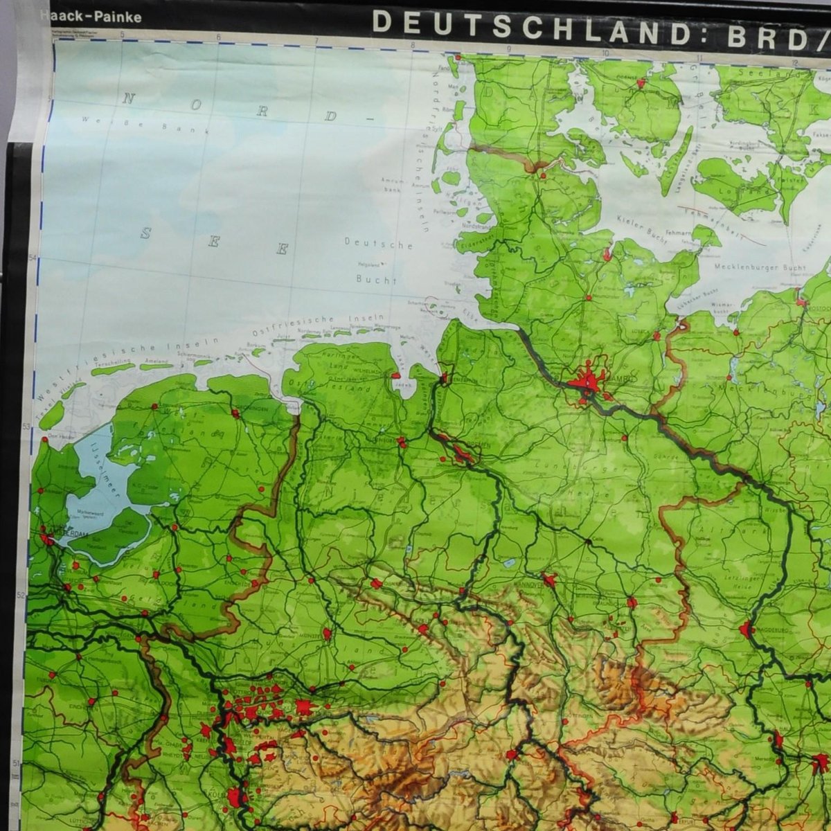 Vintage Germany BRD / DDR History Wall Chart Pull-Down Map for sale at ...