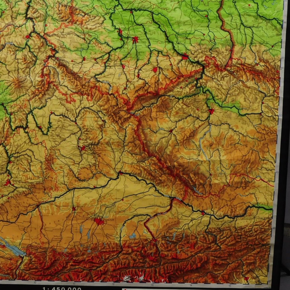 Vintage Germany BRD / DDR History Wall Chart Pull-Down Map for sale at ...