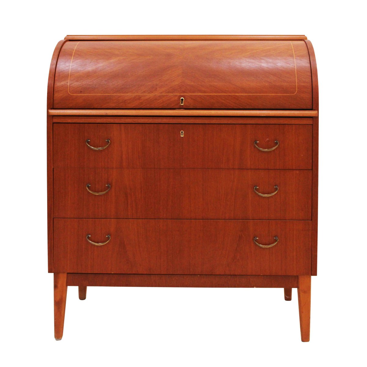 Mid-Century Solid Teak Wood Bureau, Germany, 1950 for sale at Pamono