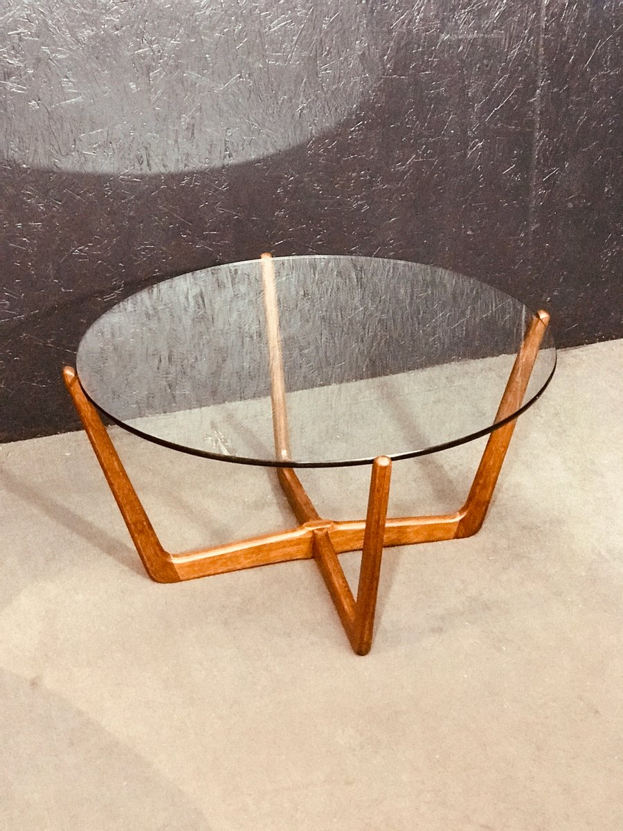 Solid Teak Coffee Table by Lebus for sale at Pamono