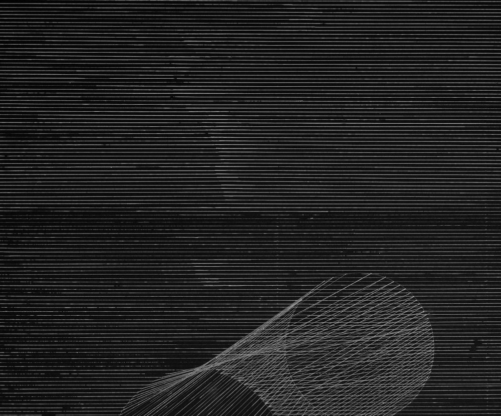 Alina Aldea, G_9, White Ink on Black Cardboard for sale at Pamono