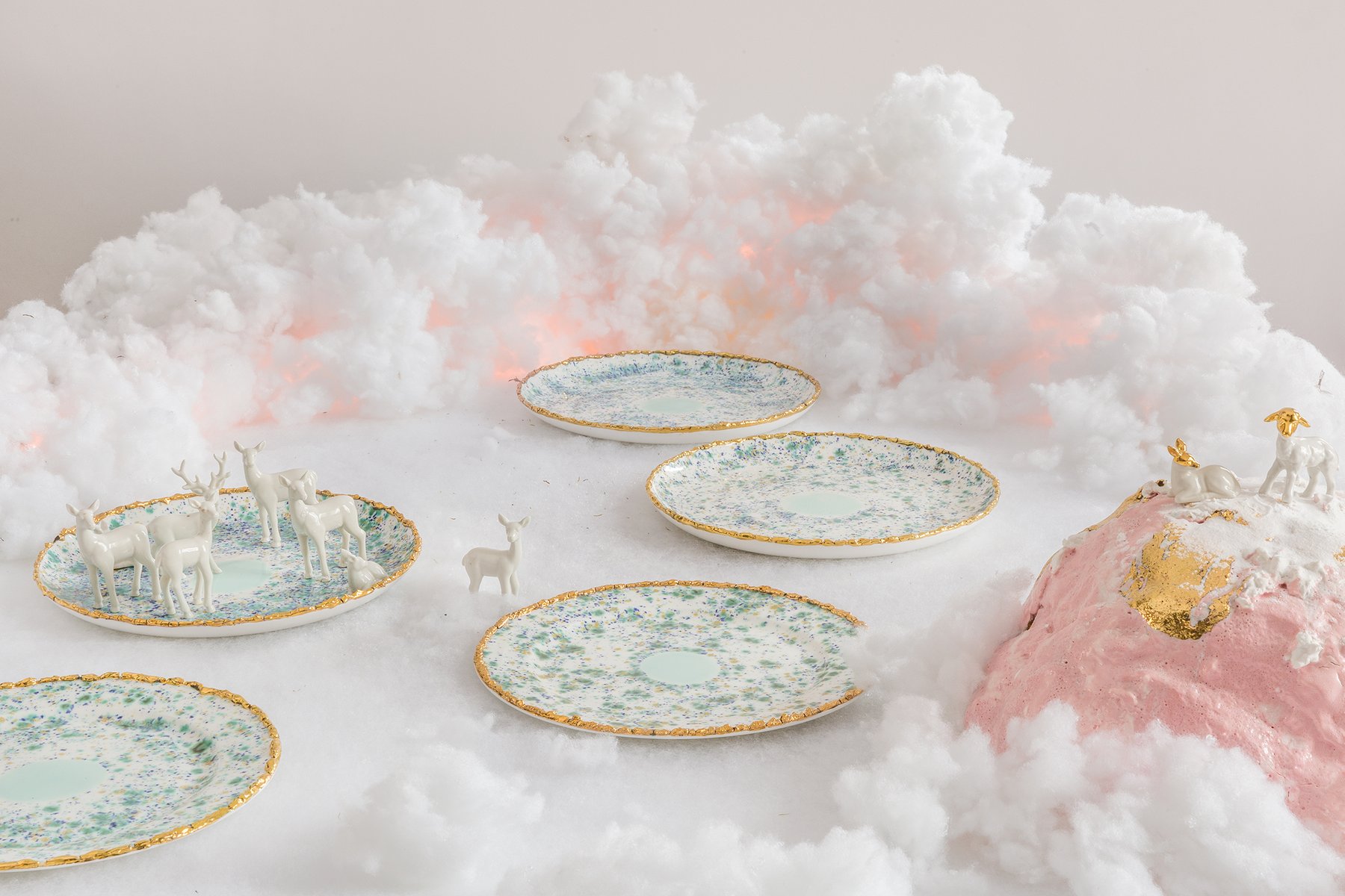 Rim Charger Ø31 Craquelé Edge Blauer Marmor bei Pamono kaufen