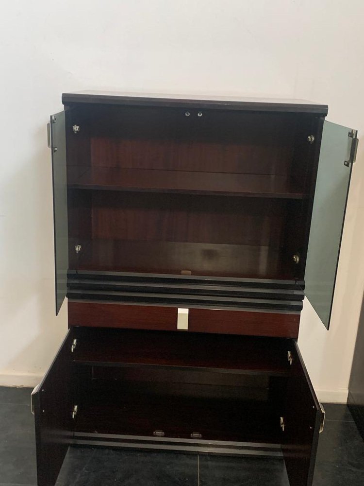 Rosewood Ebonized Modular Display Cabinets, Set of 2 for sale at Pamono