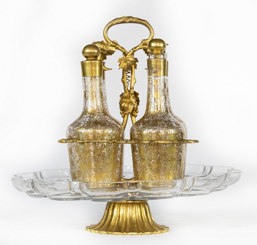 Antique Baccarat Crystal Liquor Decanter/Carafe Carousel Set for sale ...