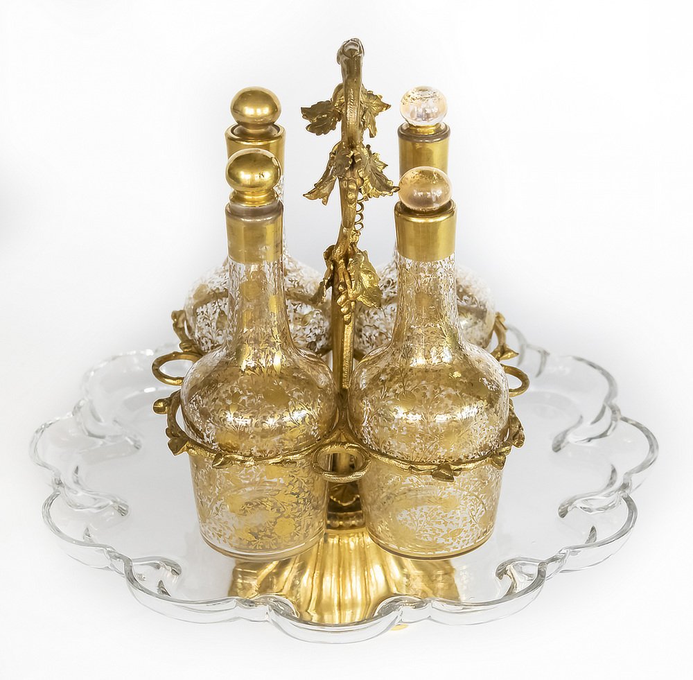 Antique Baccarat Crystal Liquor Decanter/Carafe Carousel Set for sale ...